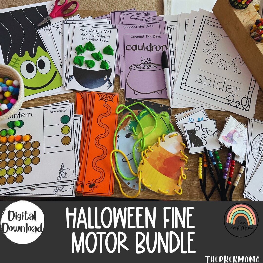 Halloween Fine Motor Bundle, Preschool Fine Motor, Halloween Activities ...