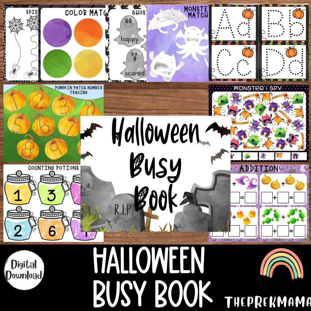 Halloween Busy Book, Halloween Preschool Printable, Homeschool ...