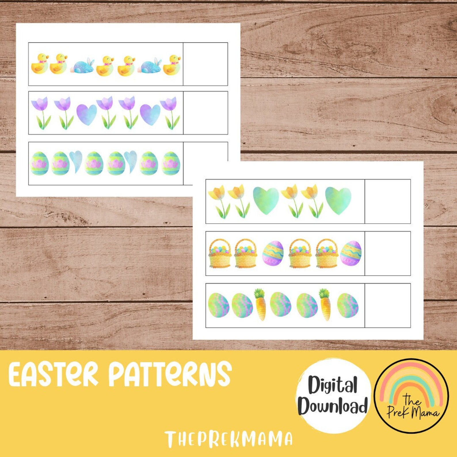 Easter Patterns Preschool Worksheet Preschool Printable - Etsy