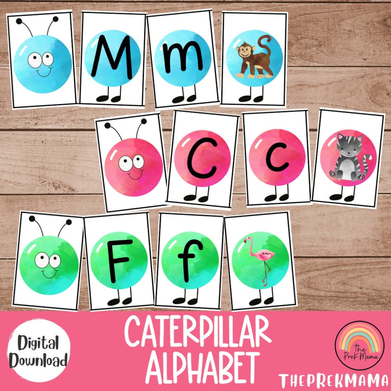 Caterpillar Alphabet, Beginning Sounds, Activity for Kids, Preschool ...