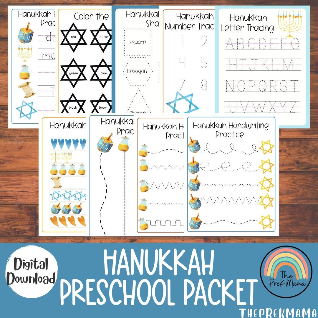 Hanukkah Preschool Packet, Hanukkah Preschool Printable, Homeschool ...