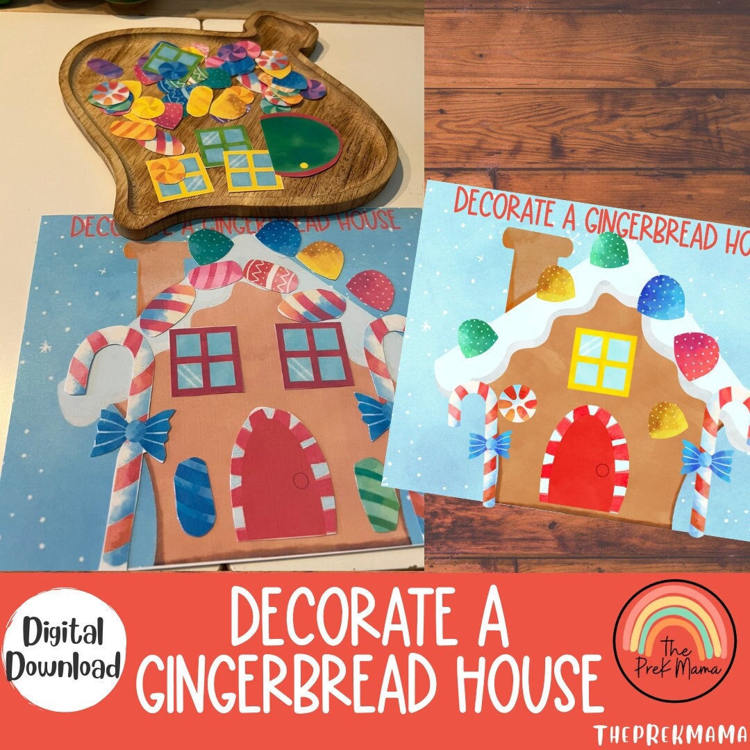 Decorate A Gingerbread House, Christmas Preschool Printable, Homeschool ...