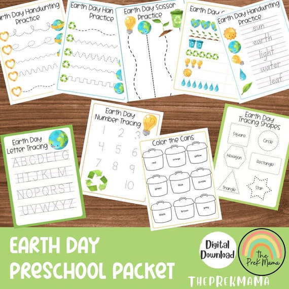 Earth Day Preschool Packet Preschool Worksheets Preschool | Etsy