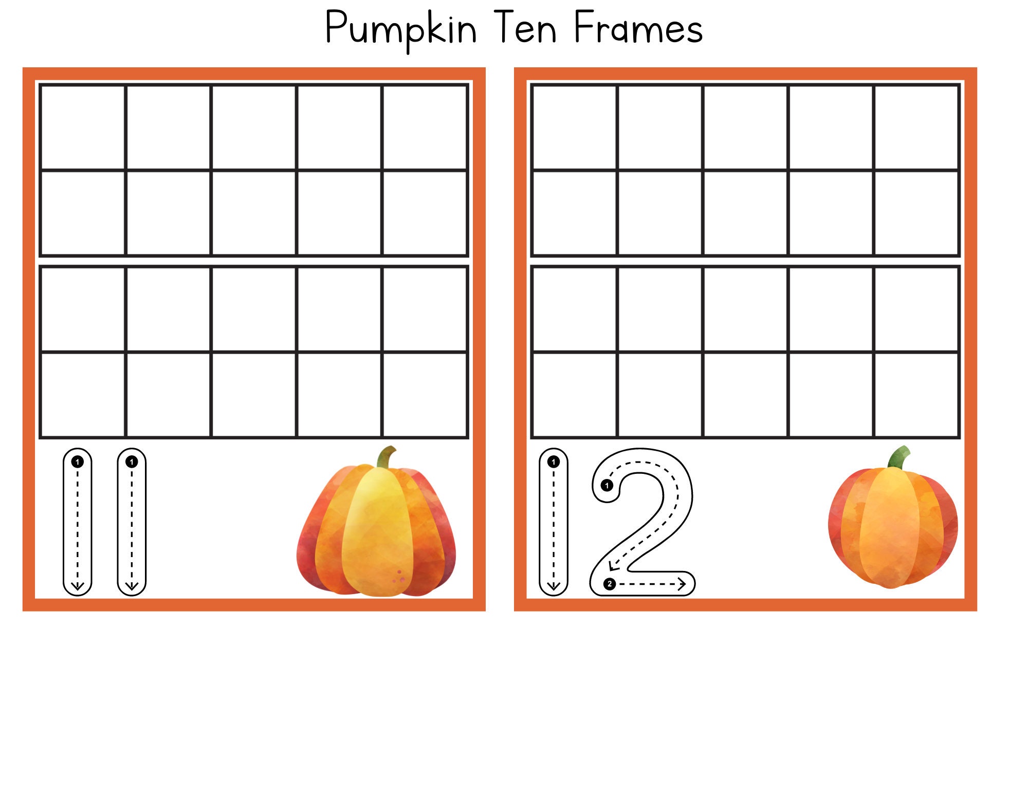 Pumpkin Ten Frames, Montessori Materials, Homeschool Resources ...