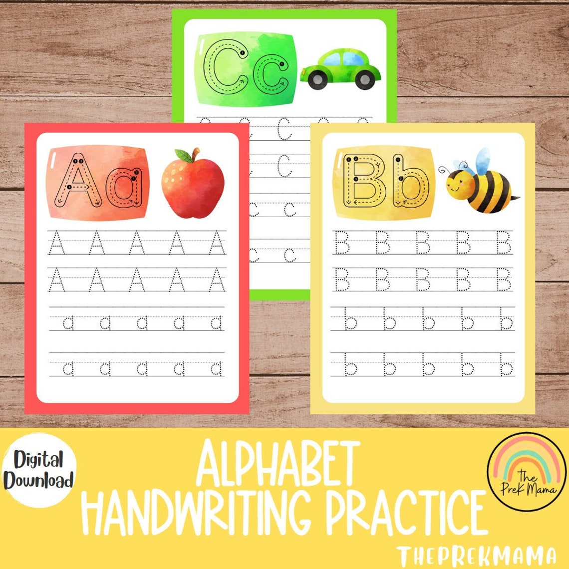 Alphabet Handwriting Practice Letter Tracing Preschool - Etsy