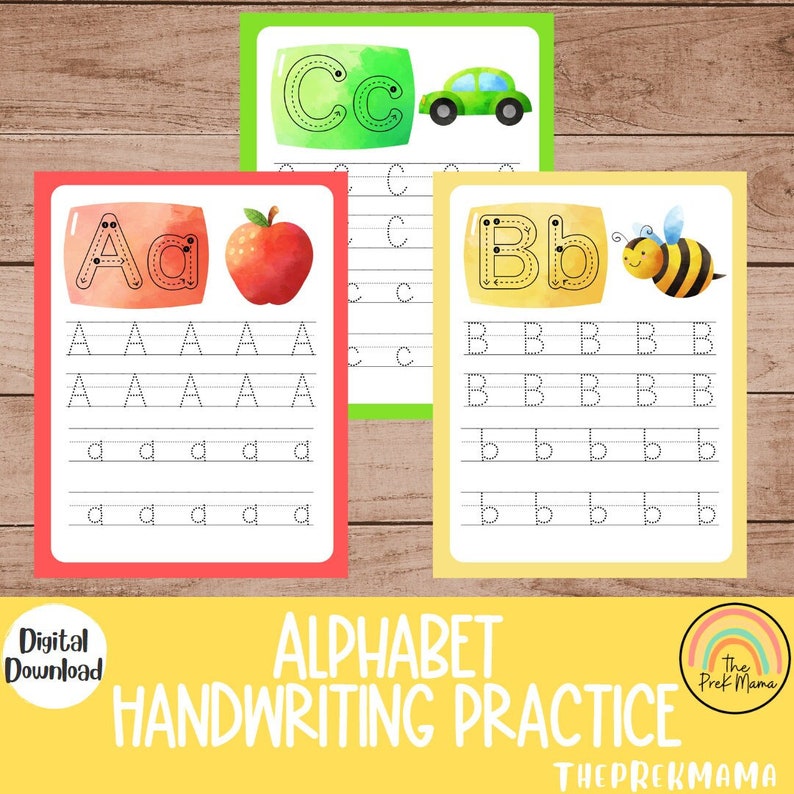 Alphabet Handwriting Practice Letter Tracing Preschool - Etsy