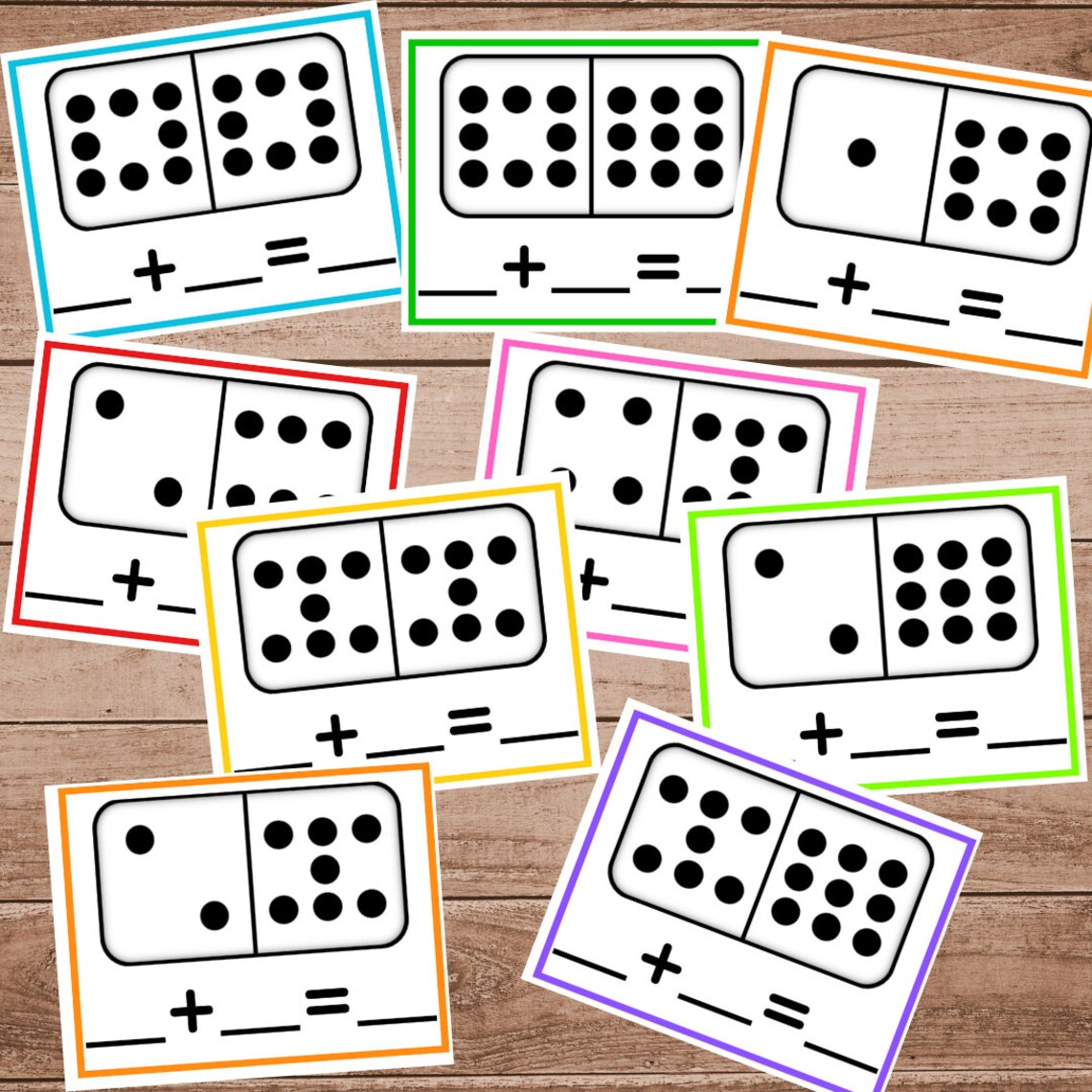 Domino Addition Cards, Math Task Box, Montessori Printable, Homeschool ...