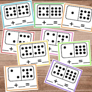 Domino Addition Cards, Math Task Box, Montessori Printable, Homeschool ...