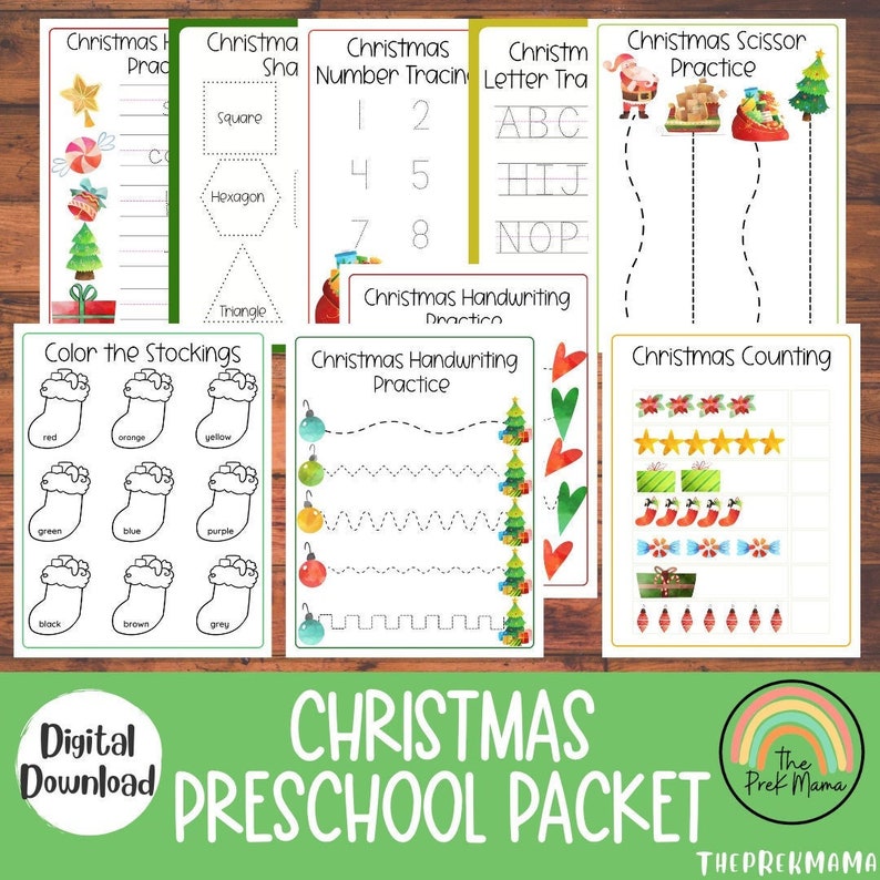 Christmas Preschool Packet, Christmas Preschool Printable, Homeschool ...