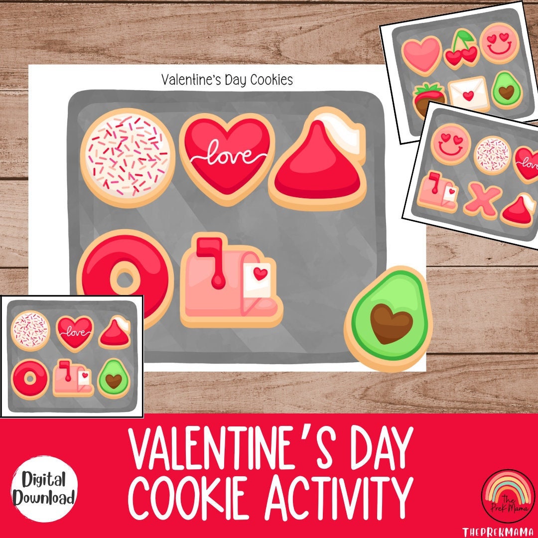 Valentine's Day Cookie Activity, Valentine's Preschool Printable ...