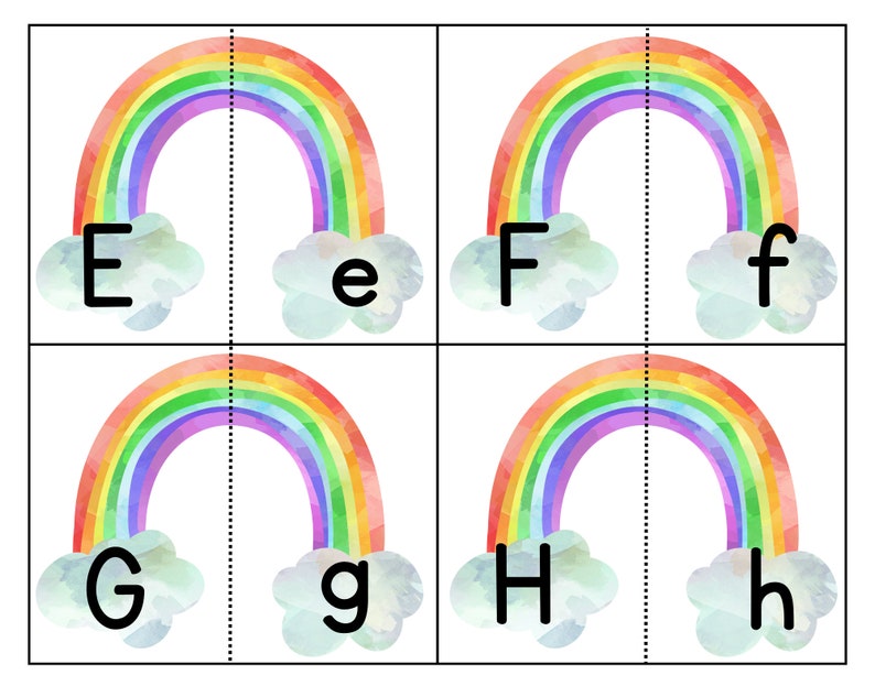Rainbow Letter Match Preschool Worksheets Preschool - Etsy
