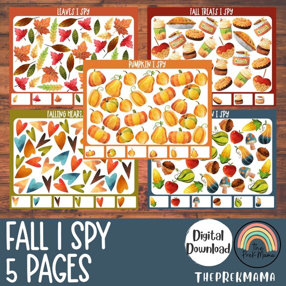 Fall I Spy Preschool Game Fall Autumn Preschool Printable - Etsy