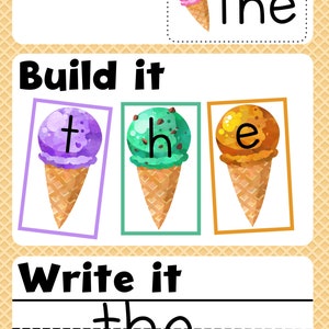 Ice Cream Sight Words, Preschool Worksheet, Preschool Printable ...
