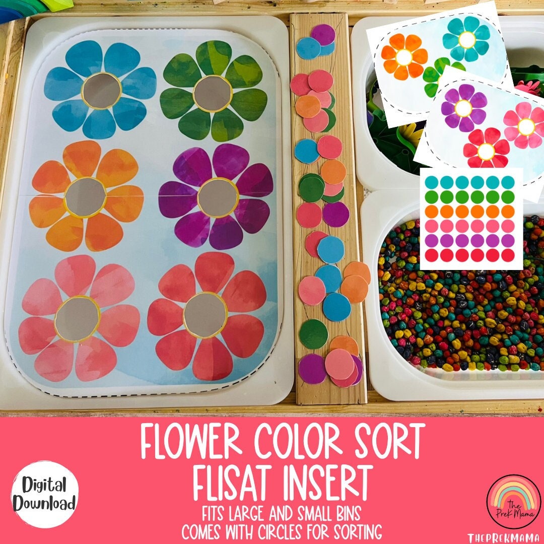 Flower Color Sort Flisat Inserts, Flisat Table, Flisat Insert Printable ...