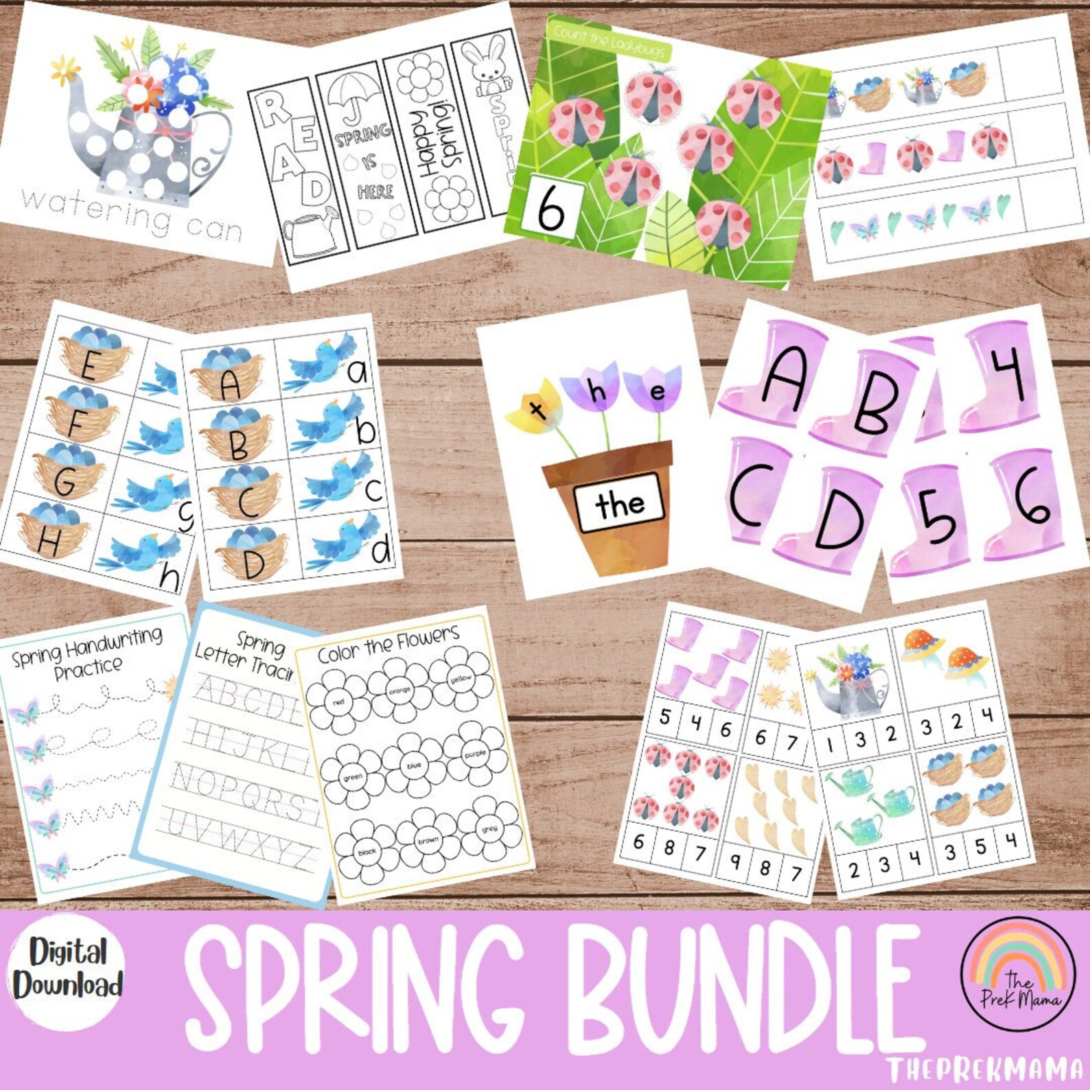 Spring Bundle Preschool Printable Spring Pintables Spring - Etsy