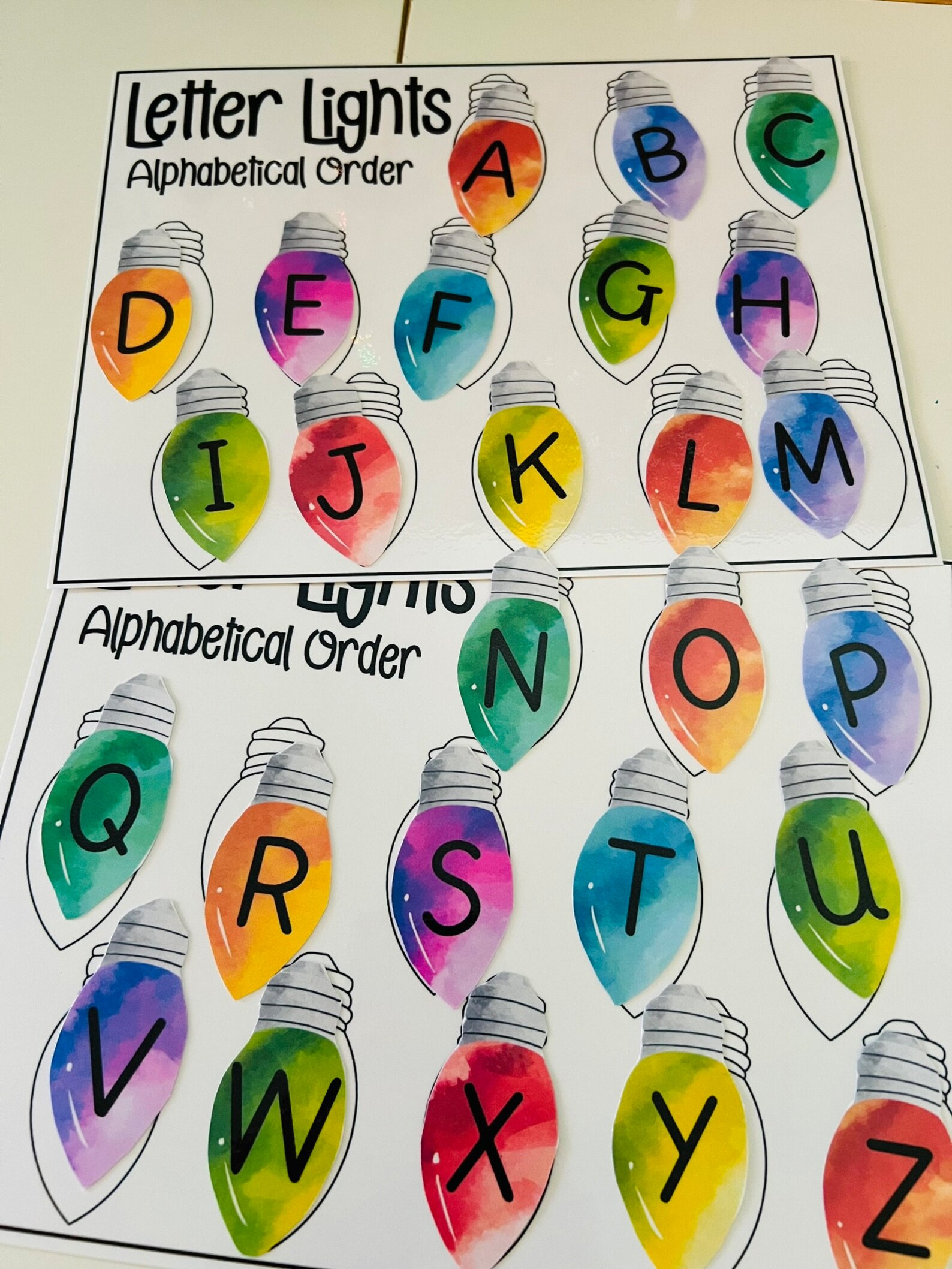 Letter Lights Alphabetical Order, Christmas Preschool Printable ...