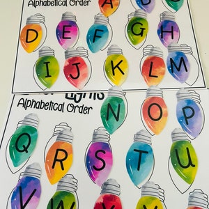 Letter Lights Alphabetical Order, Christmas Preschool Printable ...