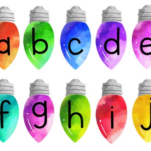 Christmas Lights Alphabet Match Christmas Preschool - Etsy