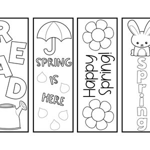 Spring Bookmarks, Coloring Bookmarks, Kids Bookmarks, DIY Bookmarks ...