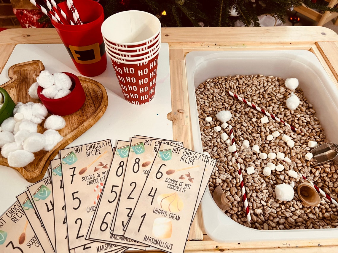Hot Chocolate Recipe Cards Montessori Materials Sensory Bin - Etsy