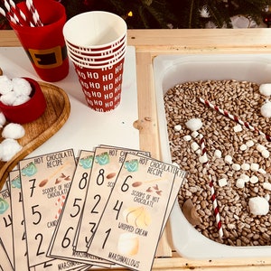 Hot Chocolate Recipe Cards, Montessori Materials, Sensory Bin ...