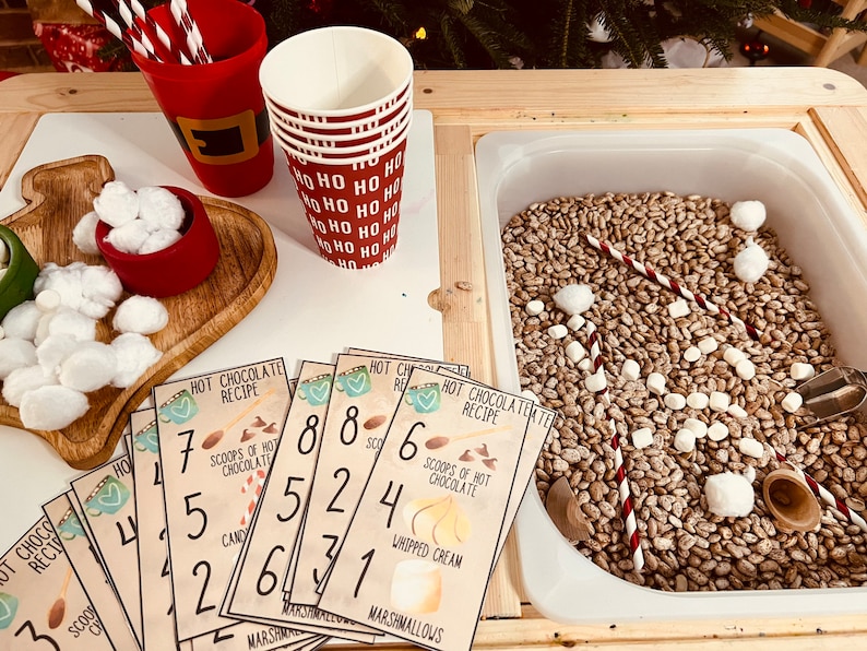 Hot Chocolate Recipe Cards Montessori Materials Sensory Bin - Etsy