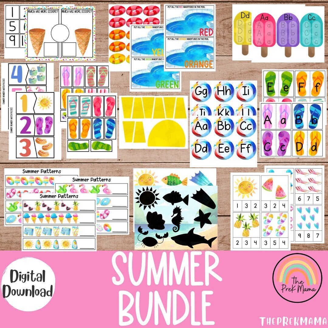 Summer Bundle Preschool Worksheet Preschool Printable - Etsy