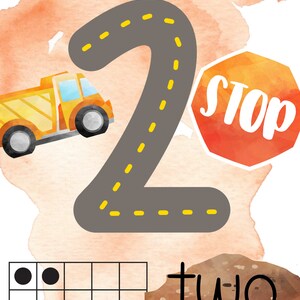 Construction Road Number Posters, Preschool Printables, Preschool ...
