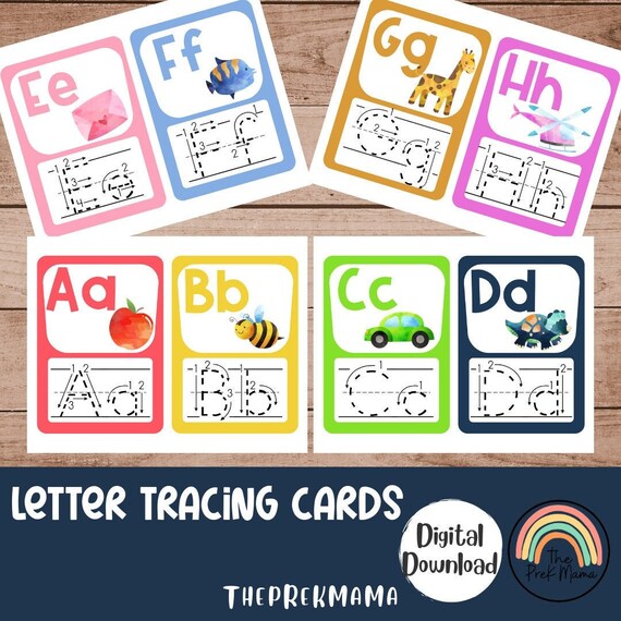 Letter Tracing Cards Preschool Printable Preschool | Etsy