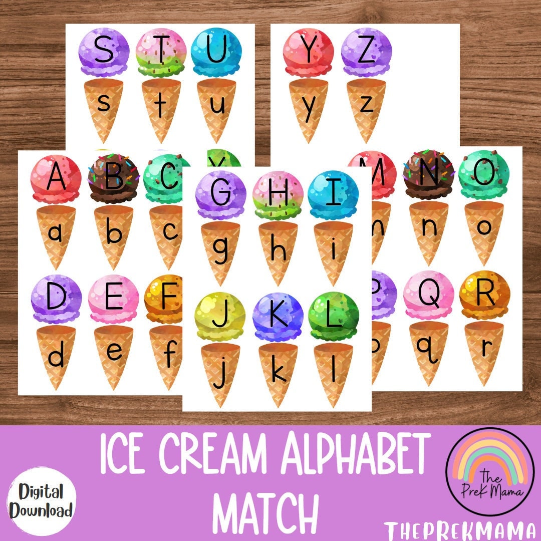 Ice Cream Alphabet Match, Activity for Kids, Preschool Letters ...