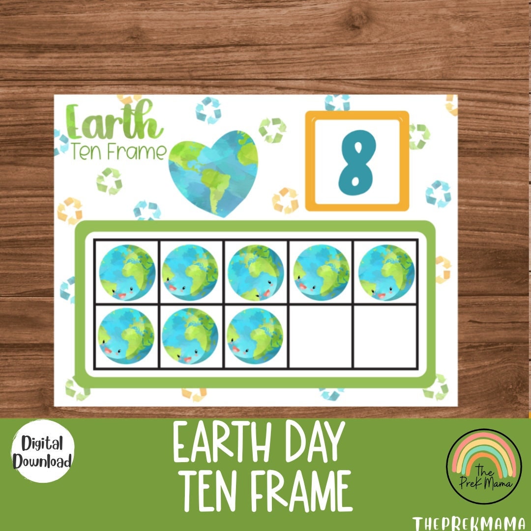 Earth Day Ten Frame, Preschool Worksheet, Preschool Printable ...