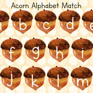 Acorn Alphabet Match, Montessori Materials, Homeschool Resources ...