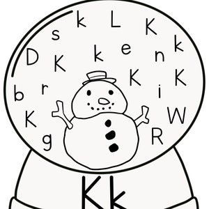 Snow Globe Letter Hunt, Winter Preschool Printable, Letter Recognition ...