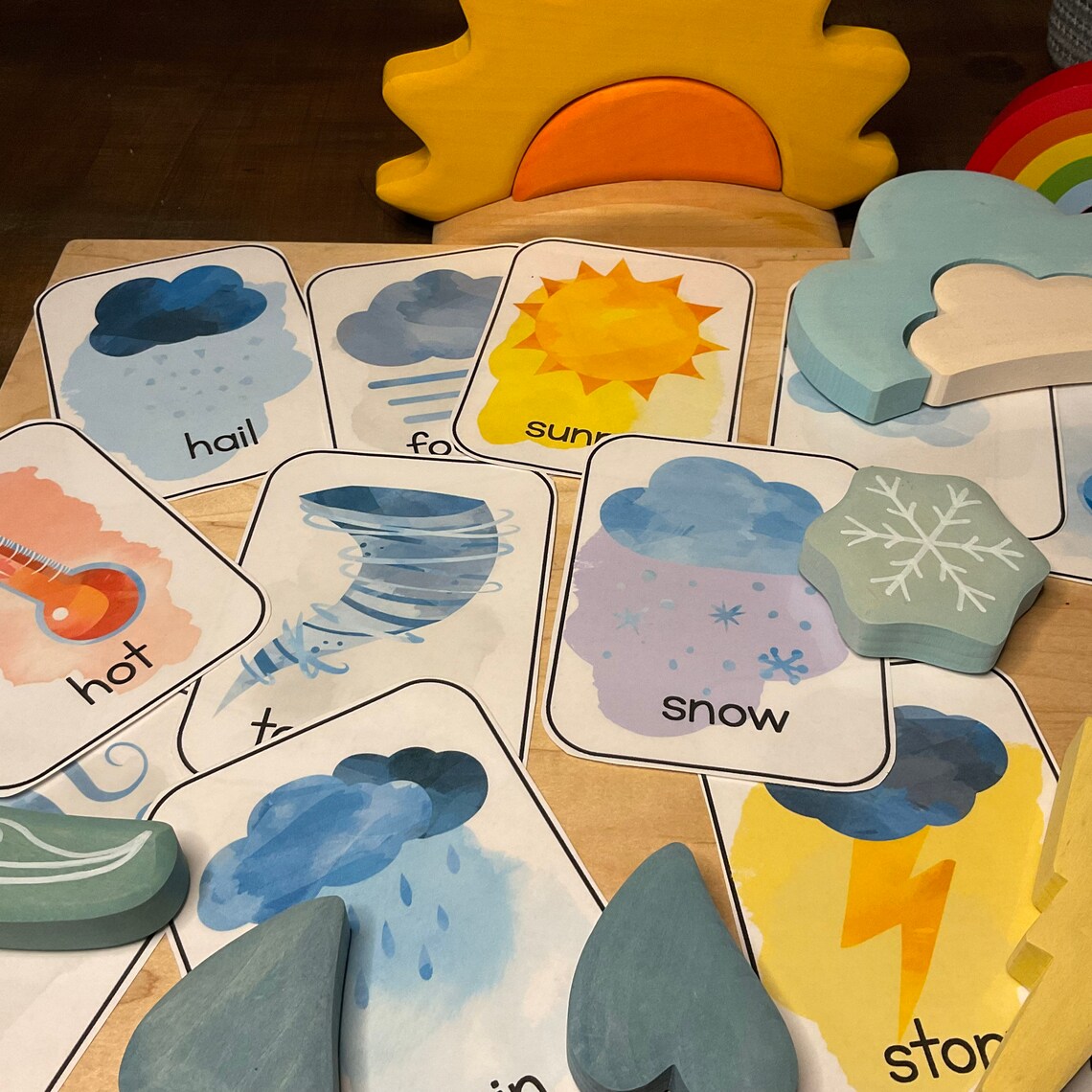 Weather Flash Cards Preschool Printable Preschool Learning | Etsy