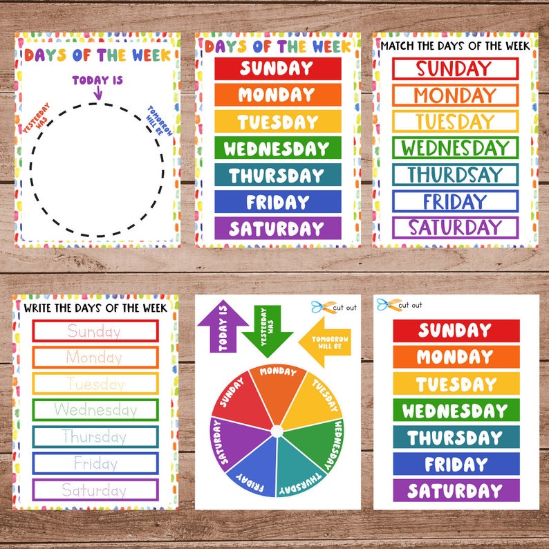Days of the Week Circle Time Preschool Curriculum Preschool - Etsy