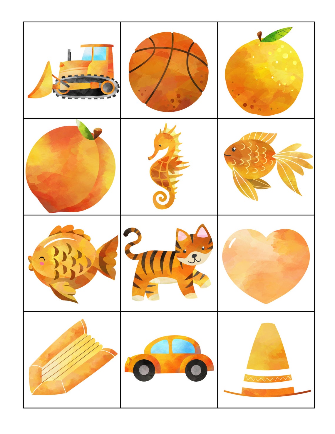 Color Sorting Cards Preschool Worksheet Preschool Printable - Etsy