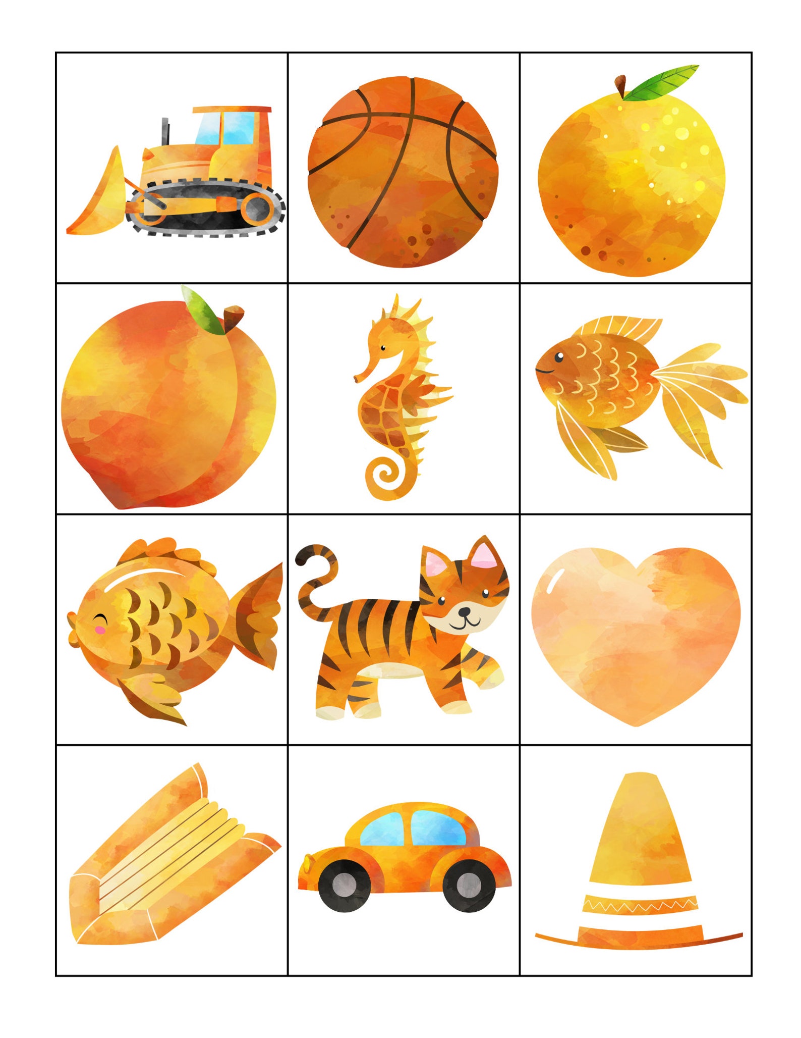 Color Sorting Cards Preschool Worksheet Preschool Printable - Etsy