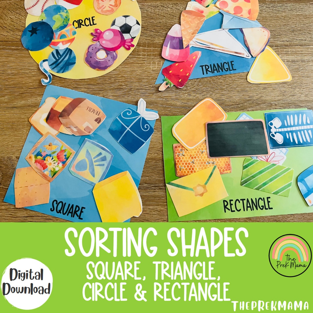 Shape Sort, Toddler Printable, Preschool Curriculum, Preschool Math ...