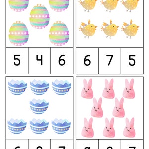 Easter Count and Clip Cards, Preschool Printable, Preschool Math ...