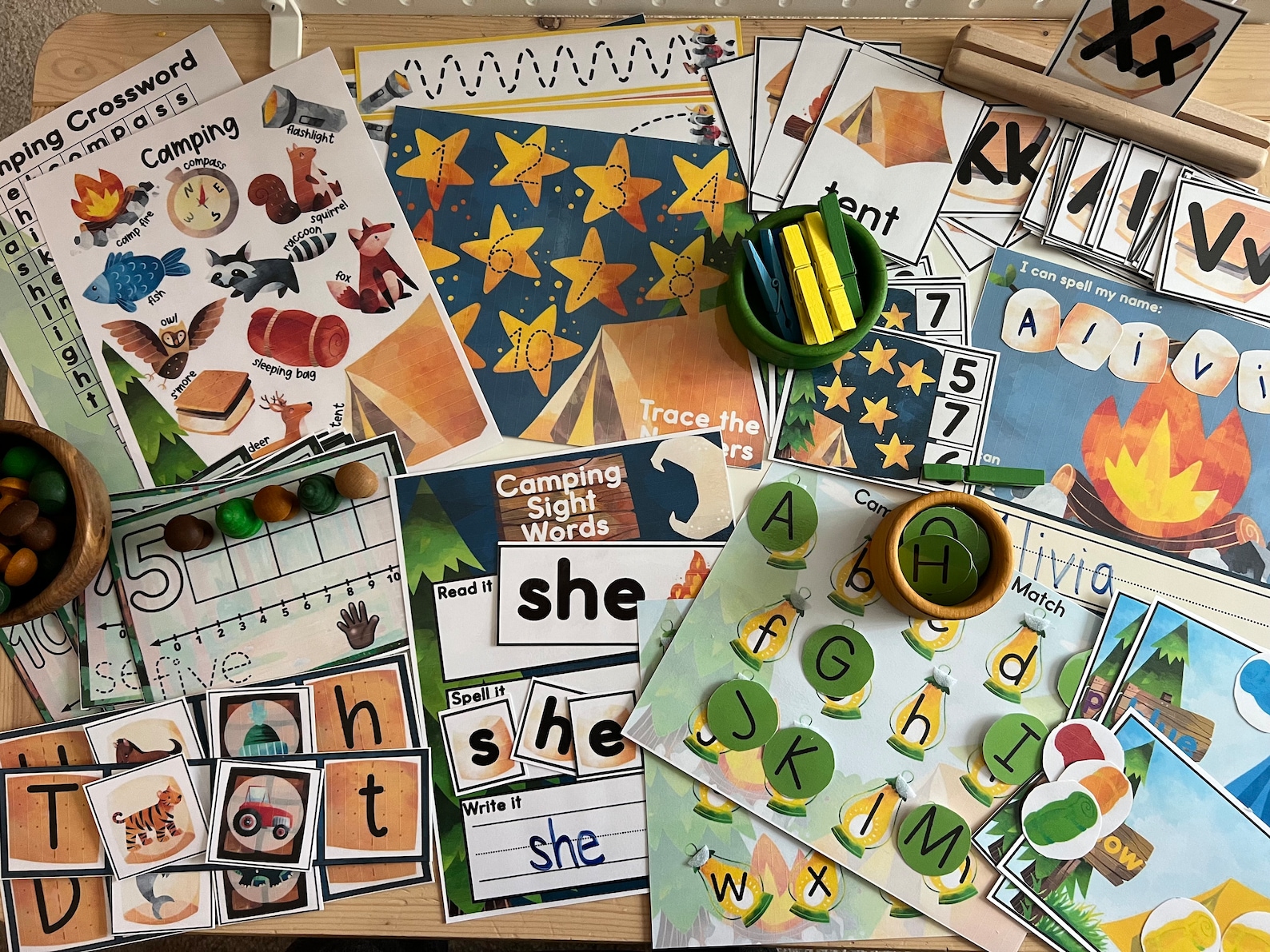 Camping Bundle, Preschool Worksheet, Preschool Printable, Montessori ...
