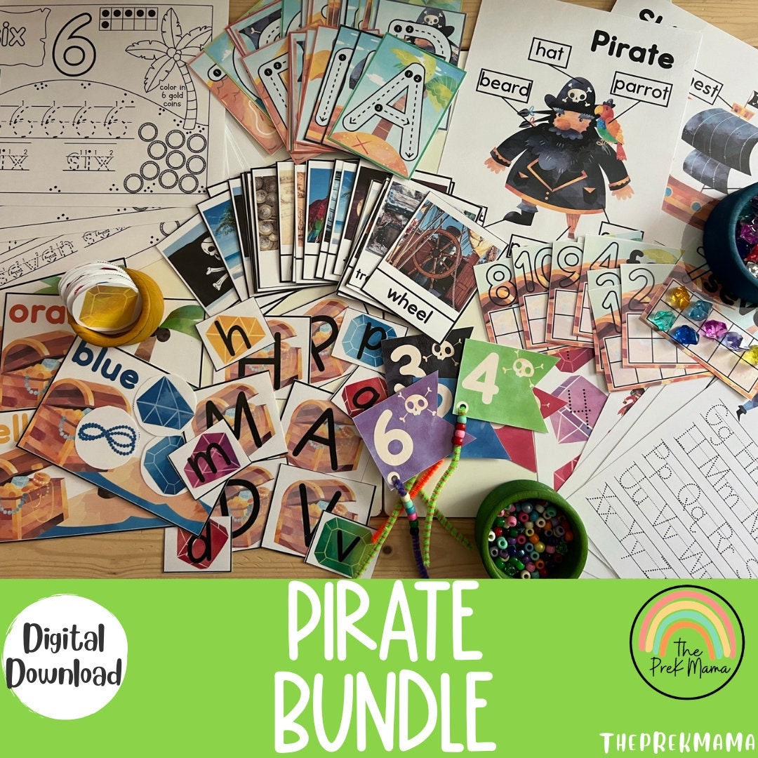Pirate Bundle, Preschool Activities, Preschool Printable, Montessori ...