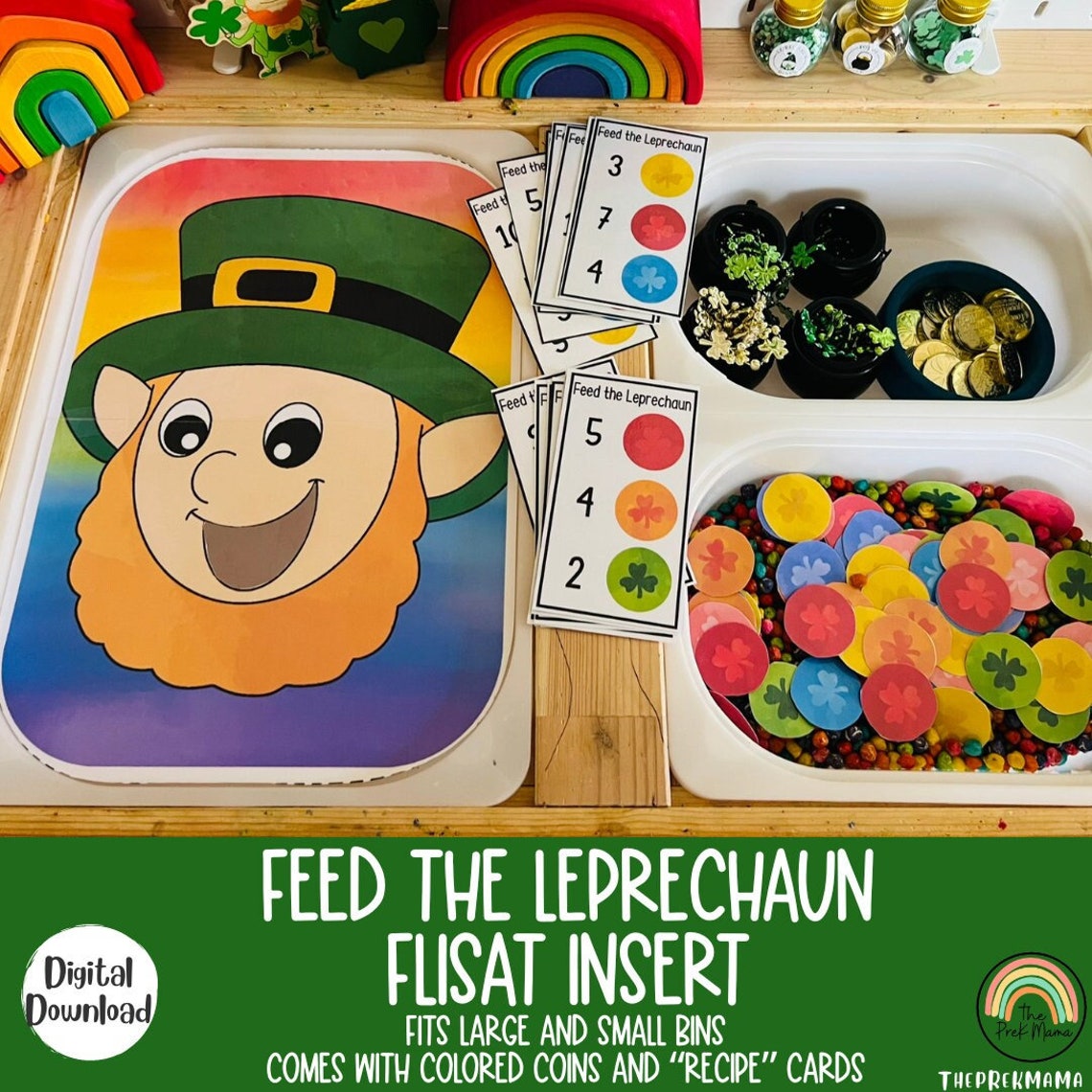 Feed the Leprechaun Flisat Inserts, St Patrick's Day, Flisat Table ...