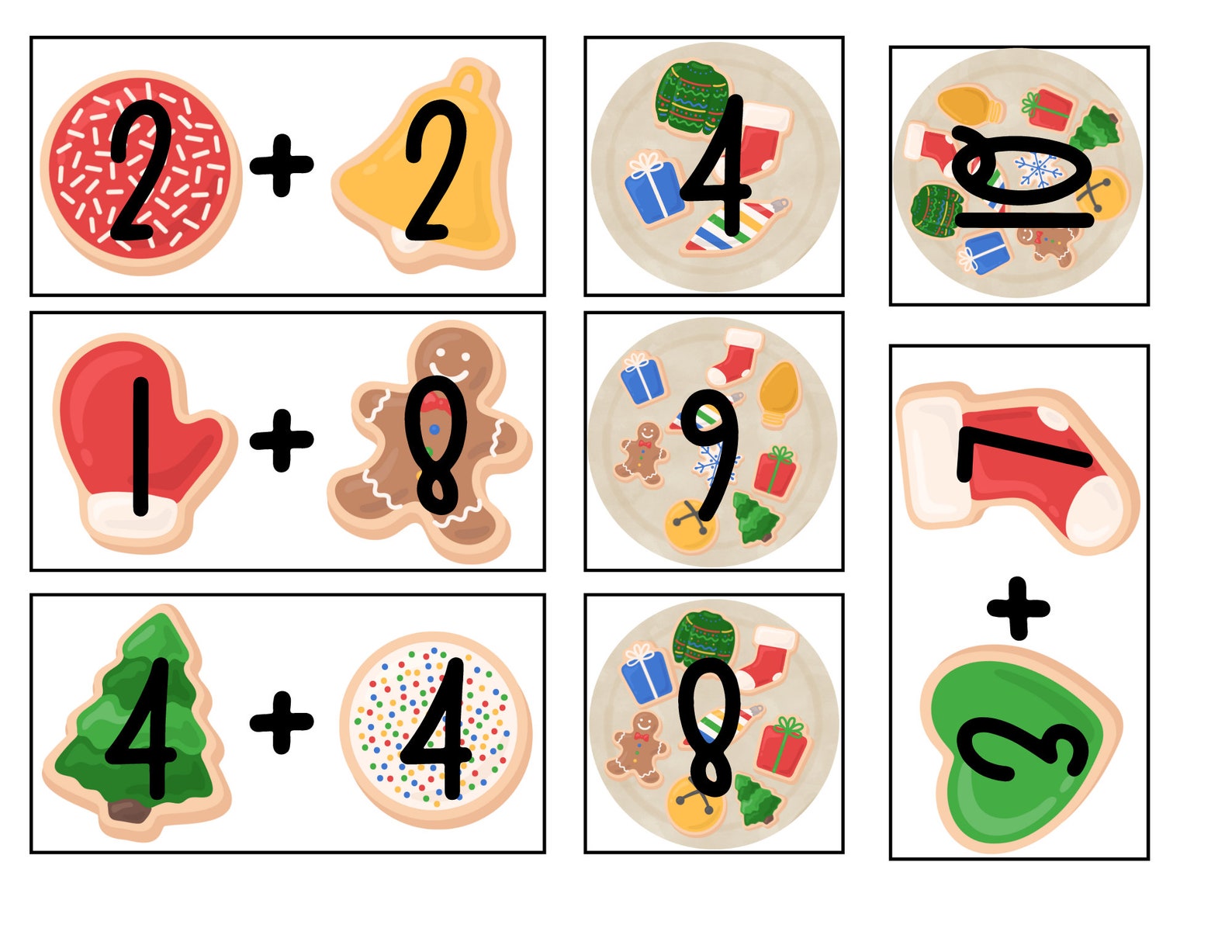 Christmas Cookie Addition Christmas Math Christmas Preschool - Etsy