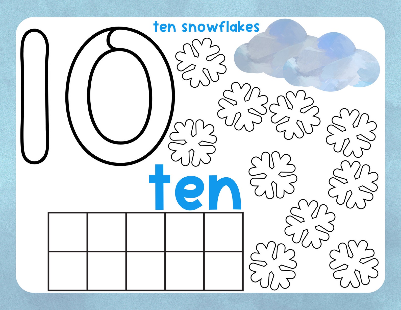 Snowflake Play Dough Mats, Winter Printable, Play Doh Mats, Toddler ...