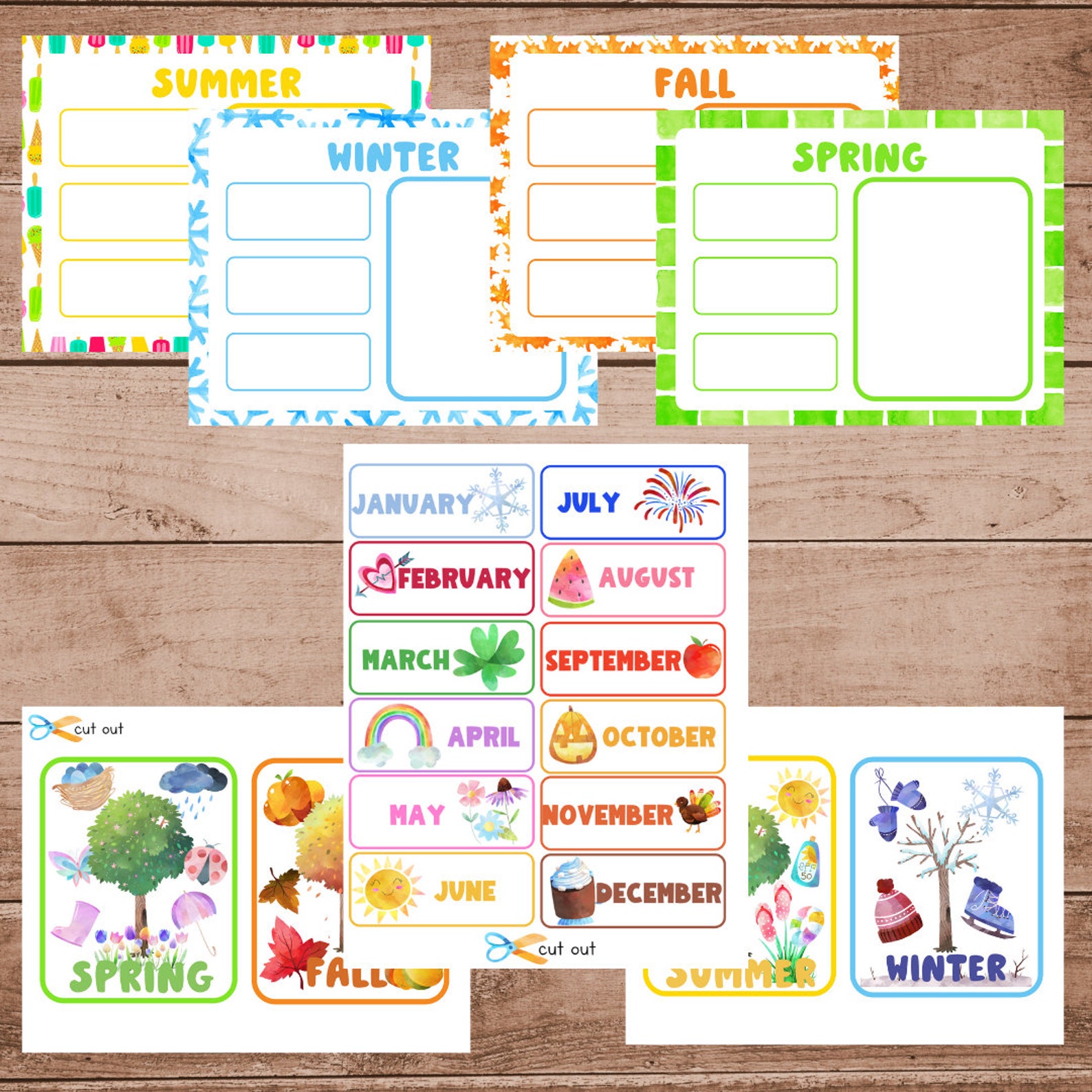 Months of Each Season Circle Time Preschool Curriculum - Etsy