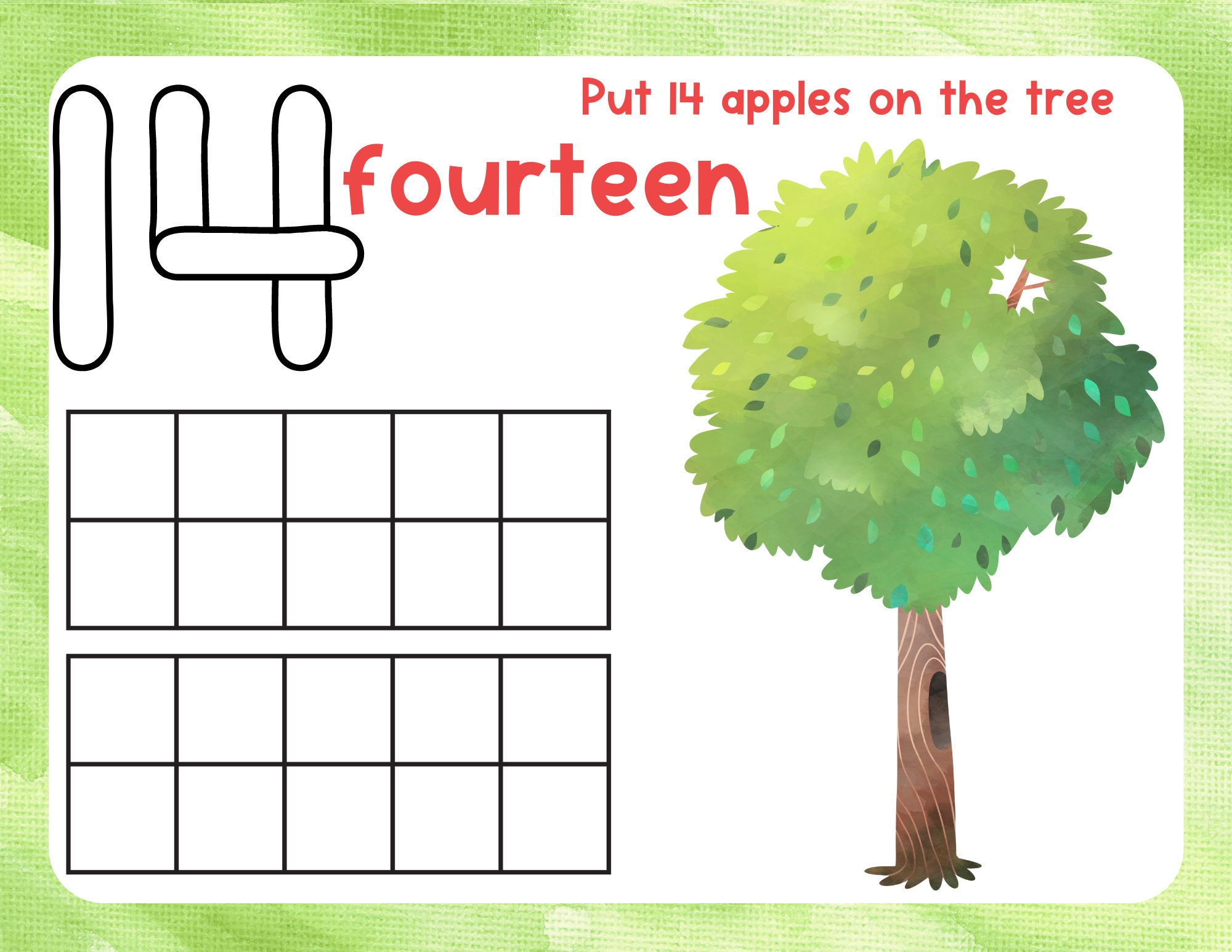 Apple Tree Play Dough Mats, Play Doh Mats, Toddler Activities ...