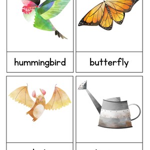 Montessori 3 Part Garden Cards, Preschool Printable, Flashcards ...