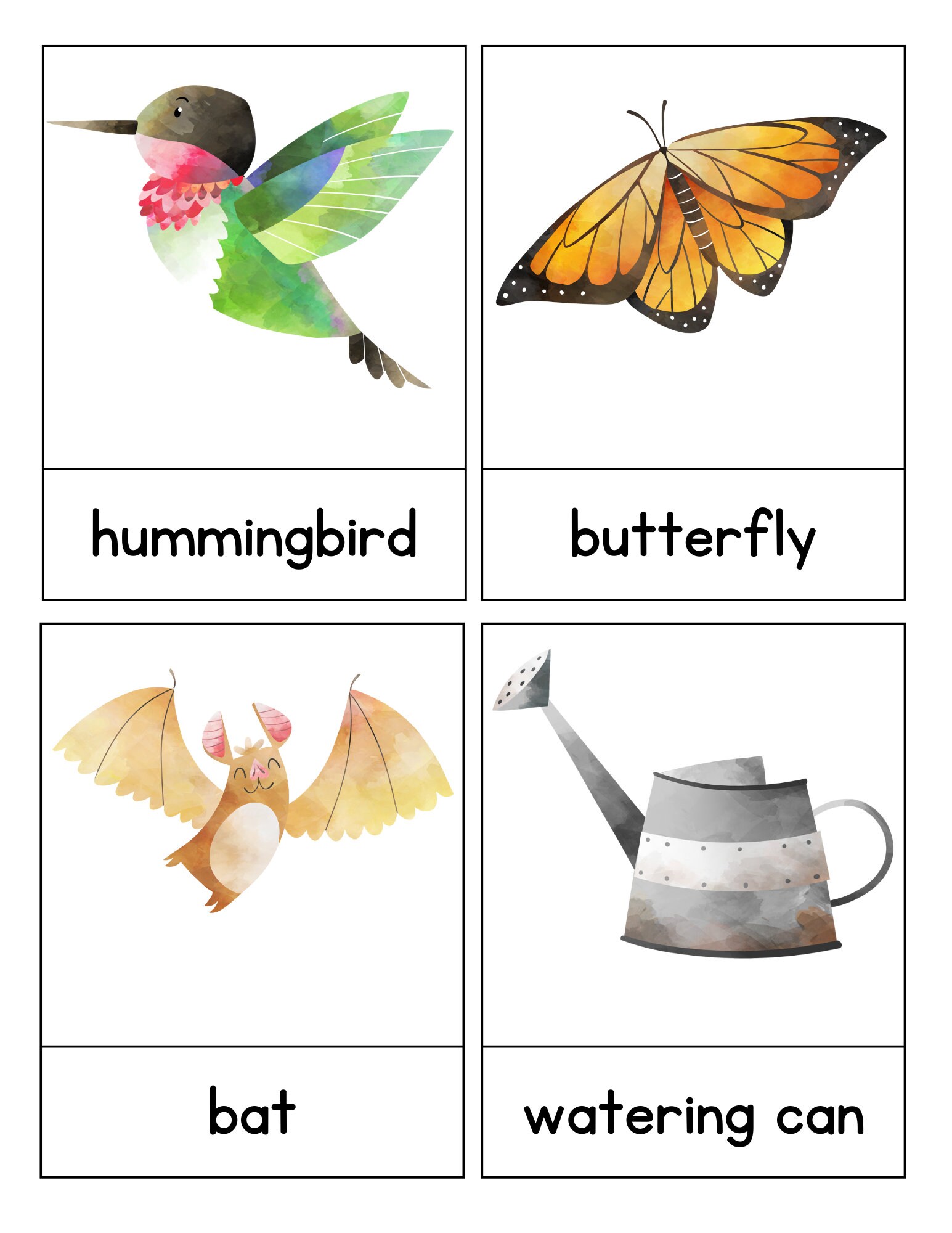 Montessori 3 Part Garden Cards Preschool Printable - Etsy