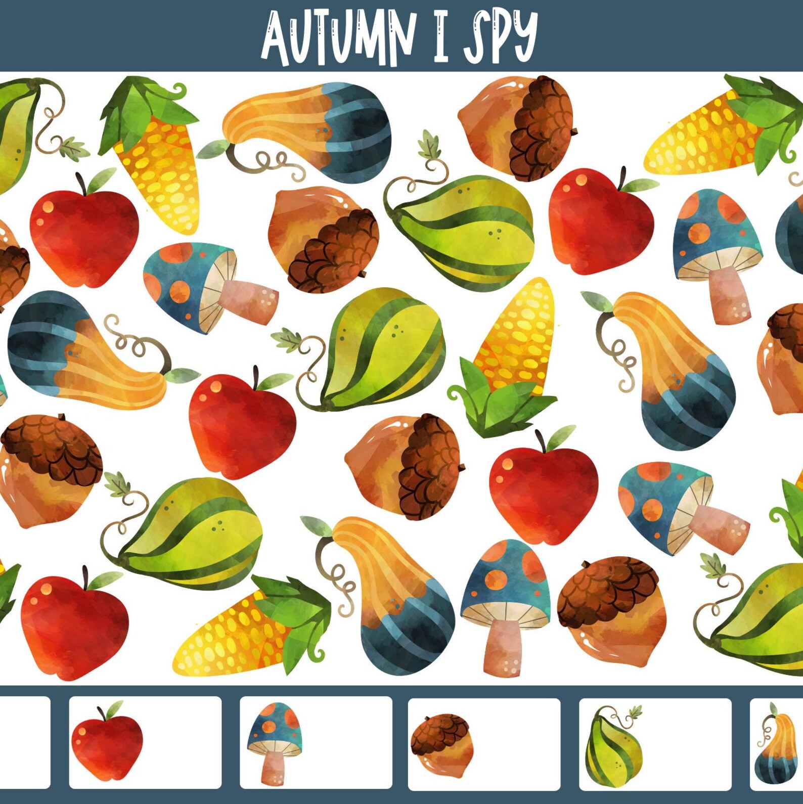 Fall I Spy Preschool Game Fall Autumn Preschool Printable - Etsy
