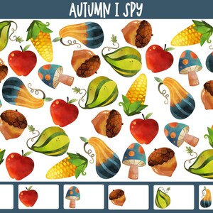 Fall I Spy, Preschool Game, Fall Autumn Preschool Printable, Homeschool ...